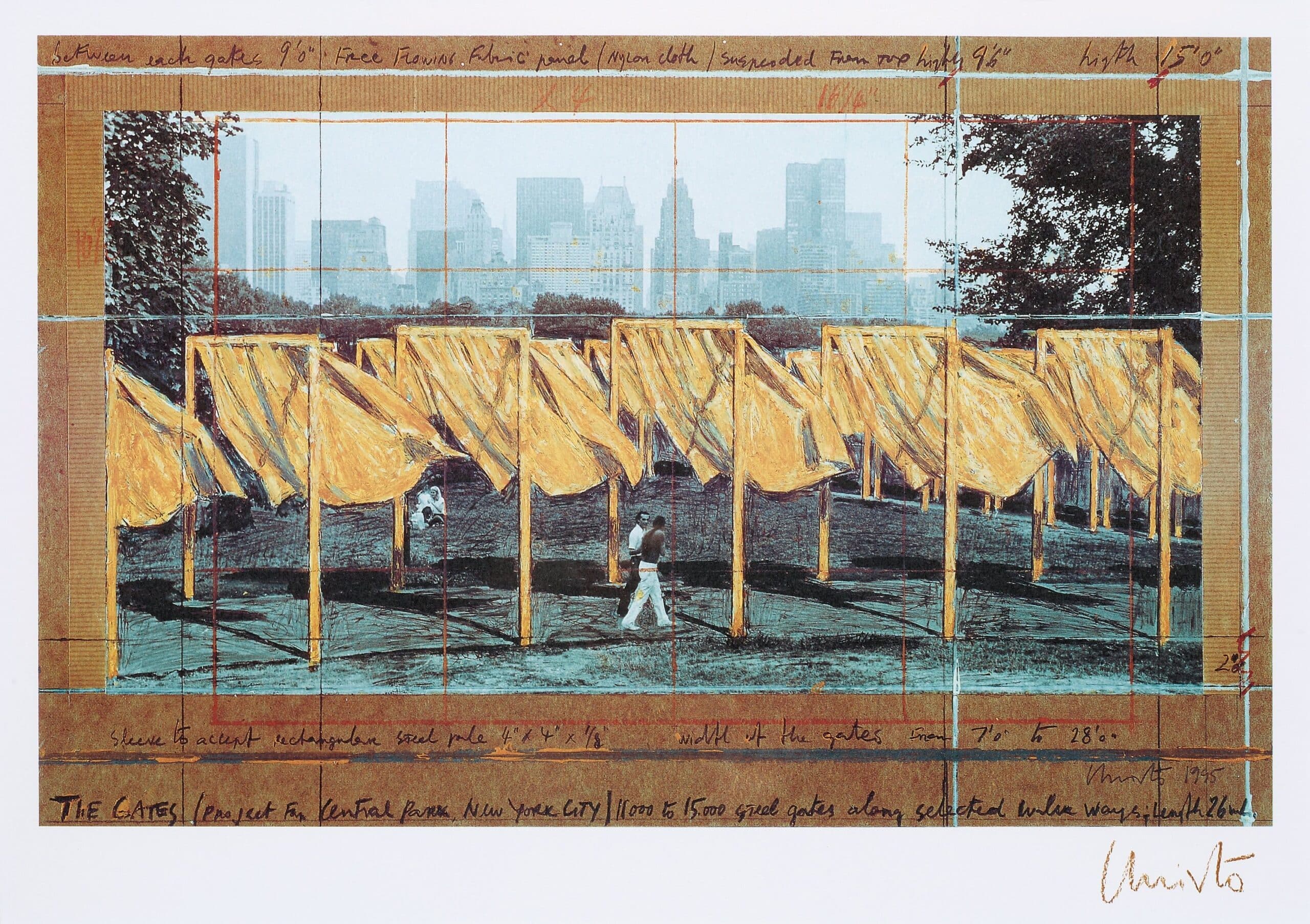 The Gates, Project for Central Park VII Artwork for Sale by Christo in ...